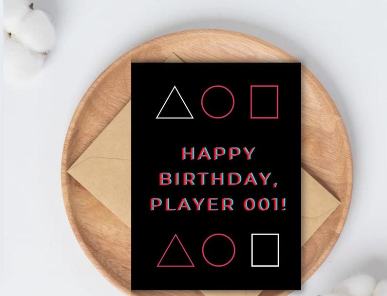 Squid Game Birthday Card Printable // Funny Player 001 Card // Squid ...
