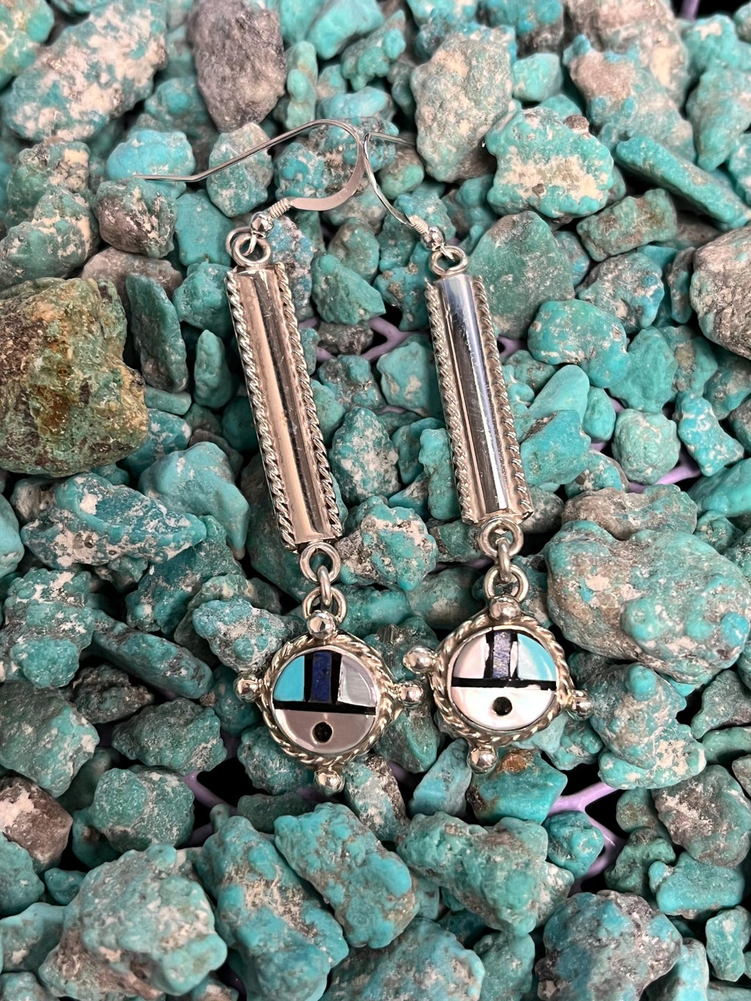 3.5 Inches Handmade Navajo Native American Zuni Face Multi-stone Inlay ...