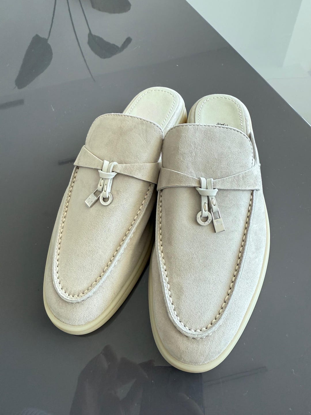 Light Grey Suede Loafers, Lambskin Lining, Women's Summer Shoes - Etsy