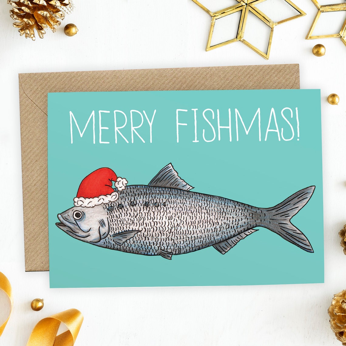 Merry Fishmas Christmas Card - Etsy UK