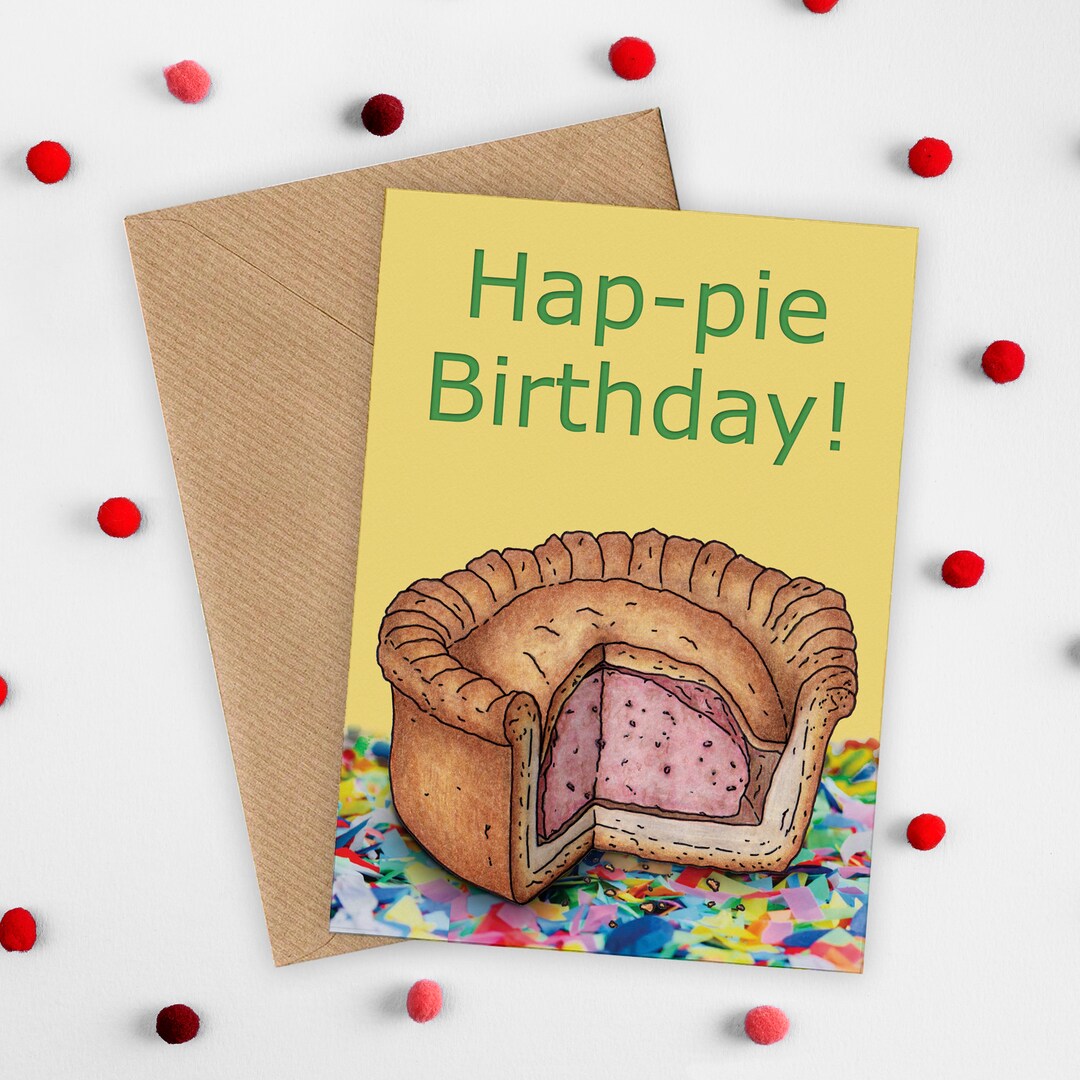 Hap-pie Birthday Funny Pork Pie Birthday Card - Etsy