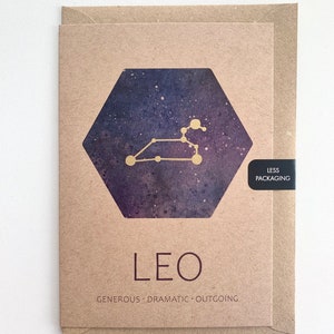 LEO Star Sign Constellation Galaxy Illustration | Birthday | New Baby ...