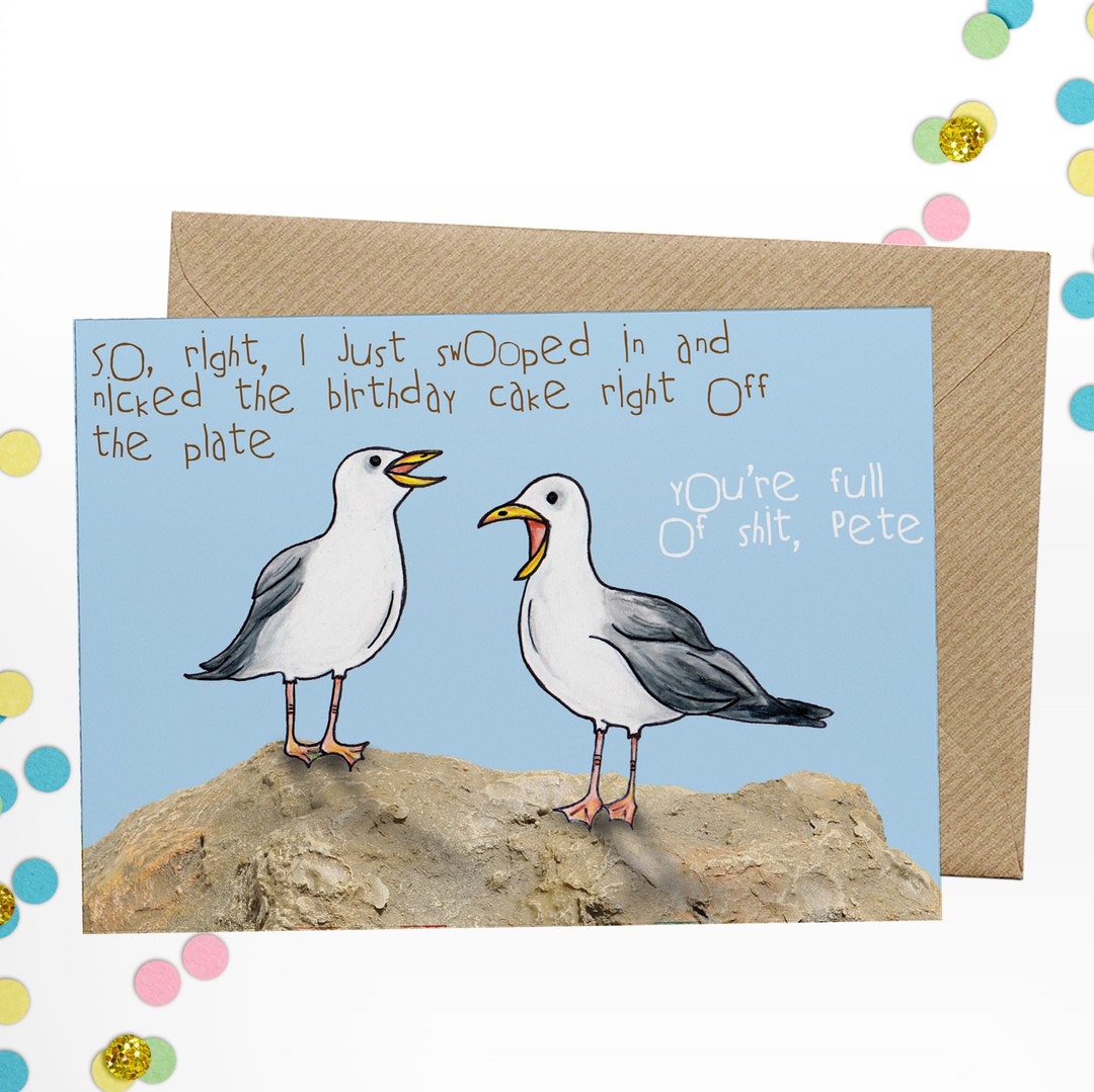 Rude Seagull Birthday Card - Etsy UK