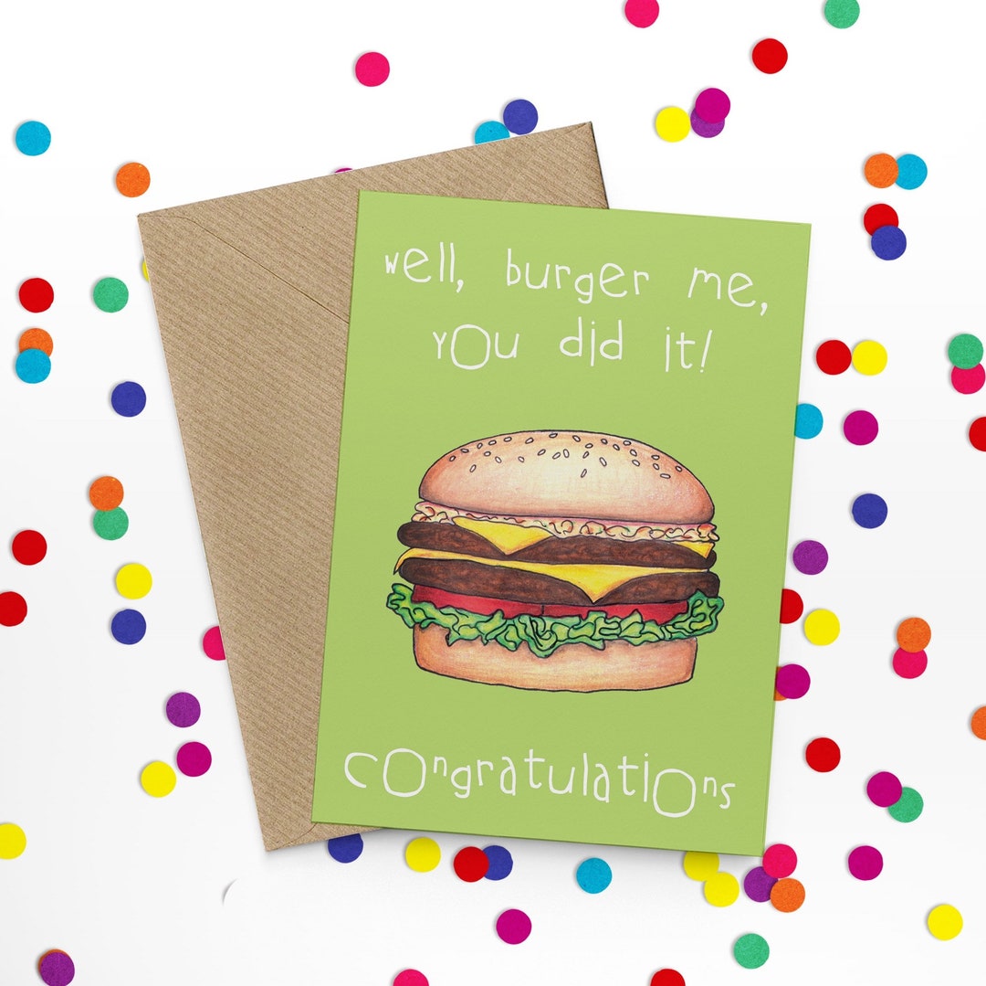 Burger Me Funny Congratulations Card - Etsy