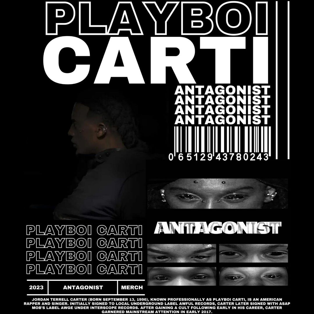 PLAYBOI CARTI T Shirt Design. PNG Digital 4500x5100 Px. Rapper, Hiphop ...