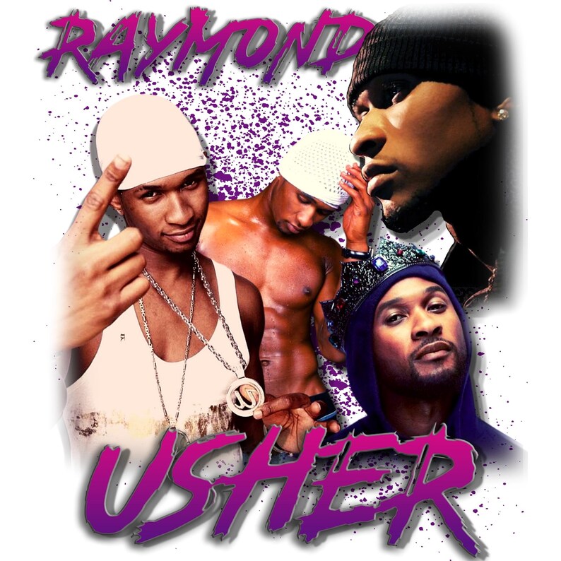 USHER T Shirt Design. PNG Digital 4500x5100 Px. RAYMOND R&B, Pop, Rap ...