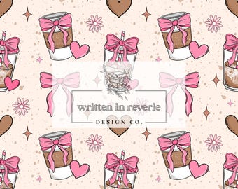 Coquette Bow Coffee Floral Seamless File - Etsy
