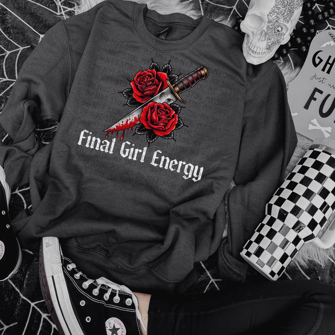Final Girl Energy PNG | Black & White Text Options Included! | Horror ...