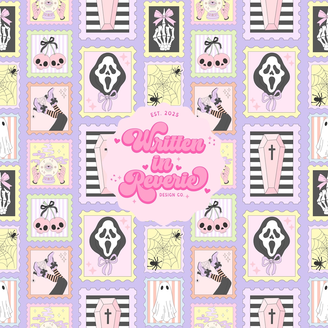 Cute Halloween Frames Seamless Pattern | Coquette Spooky Frames Surface ...