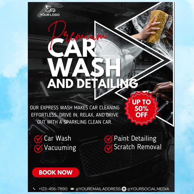 Auto Detailing, Car Detailing Flyer, Car Wash Flyer, Automotive ...