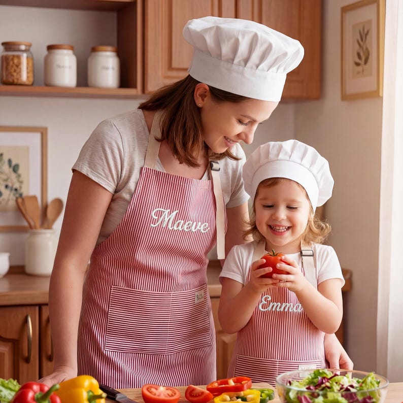 Personalized Apron for Women, Custom Striped Apron With Pockets ...