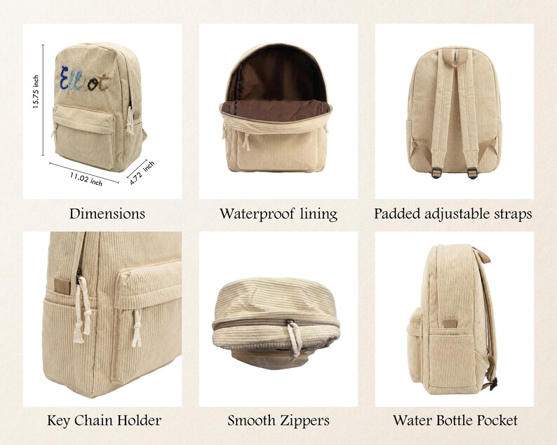 Personalized Corduroy Toddler Backpack, Custom Kids School Bag - Etsy UK