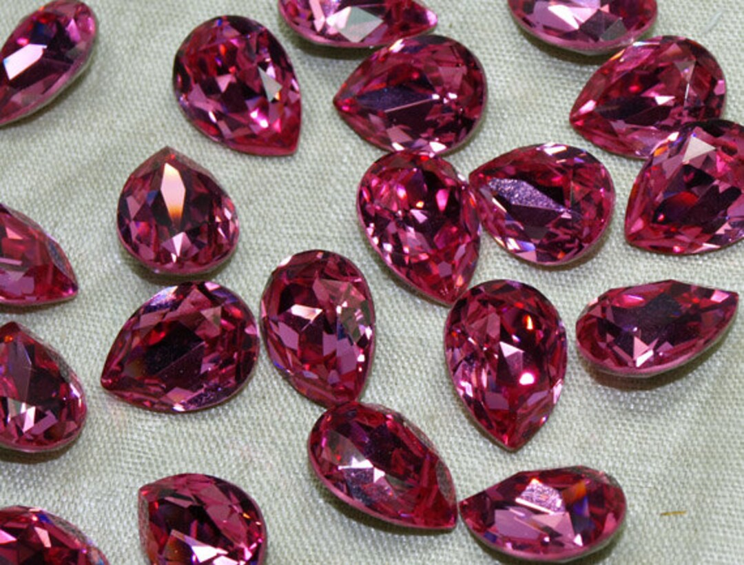 Swarovski 15mm X 11mm Rose Tear Drop Rhinestone - Etsy