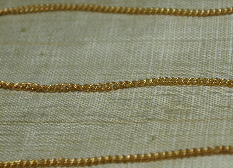6ft of Vintage, Shiny Raw Brass Chain; Very Small, Flat 1.5mm Soldered ...