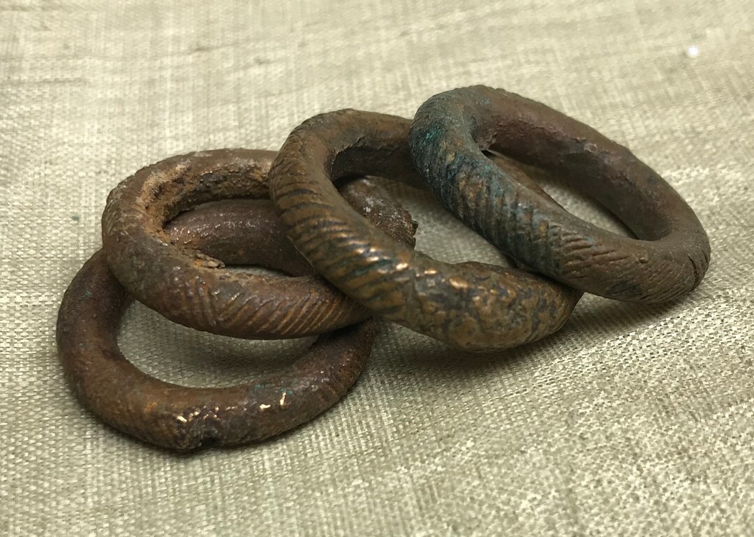 Set of 4 Antique Brass/bronze Nigerian Hair Rings; MET1026_A - Etsy