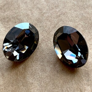 Swarovski Crystal Silver Night Oval Stone - Etsy