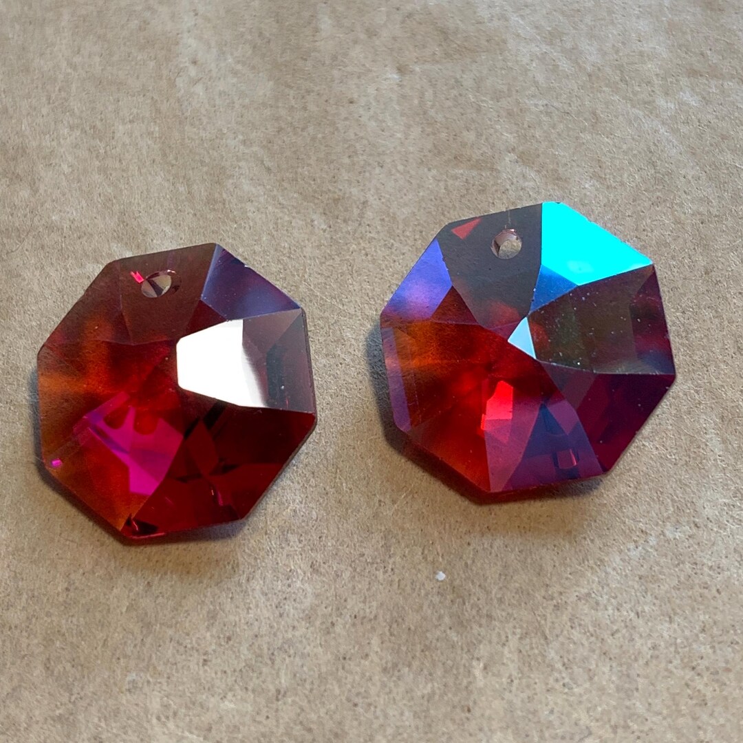 Swarovski Octagonal Pendant, Cardinal, Pair - Etsy