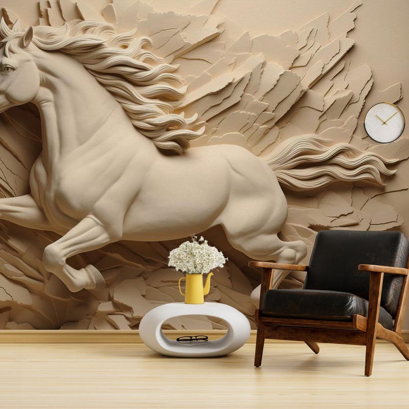 3d Wallpaper Horse Mural - Etsy