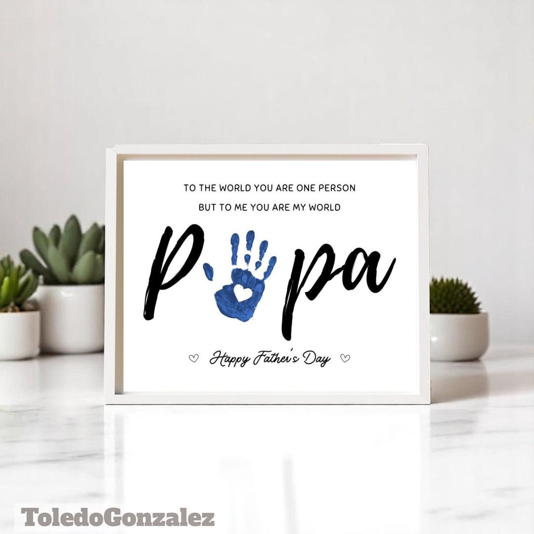 Father’s Day Handprint Craft, Printable Poem Gift for Dad or Papa, Baby ...