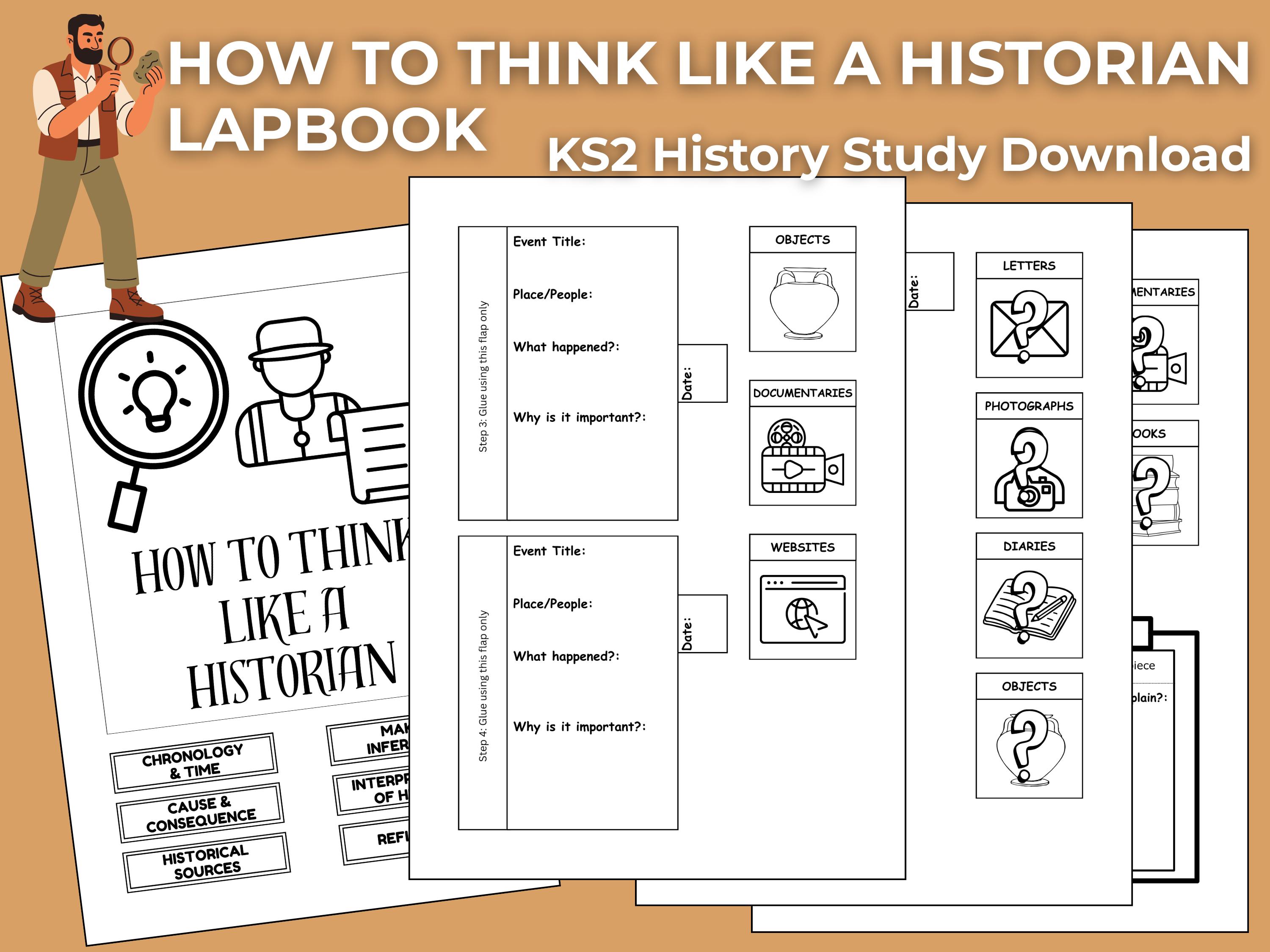 How to Think Like a Historian Lapbook KS2 | History Skills | Digital ...