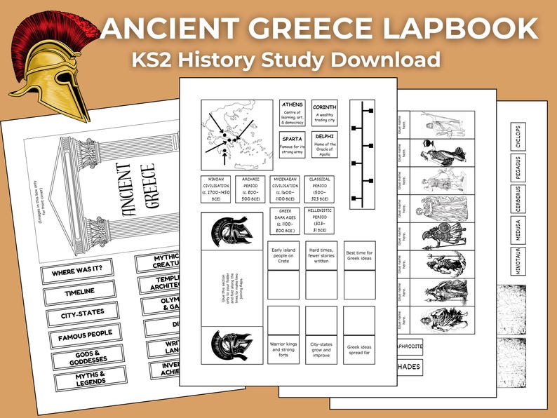 Ancient Greece Lapbook KS2 | History Study | Printable Lapbook | Easy ...