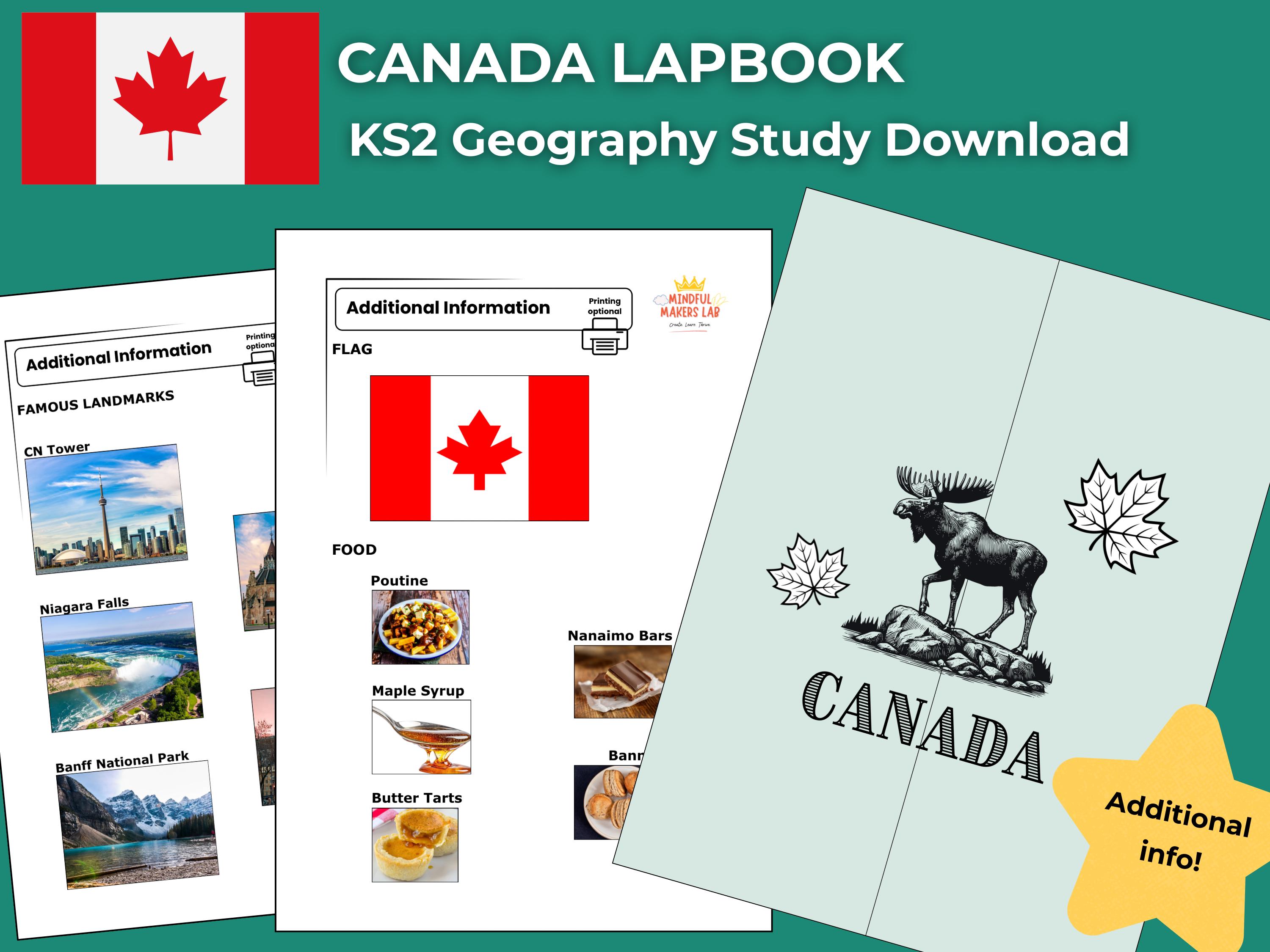 Canada Lapbook KS2 | Geography Study | Printable | Easy-read Factsheets ...