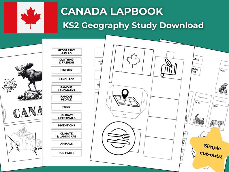 Canada Lapbook KS2 | Geography Study | Printable | Easy-read Factsheets ...