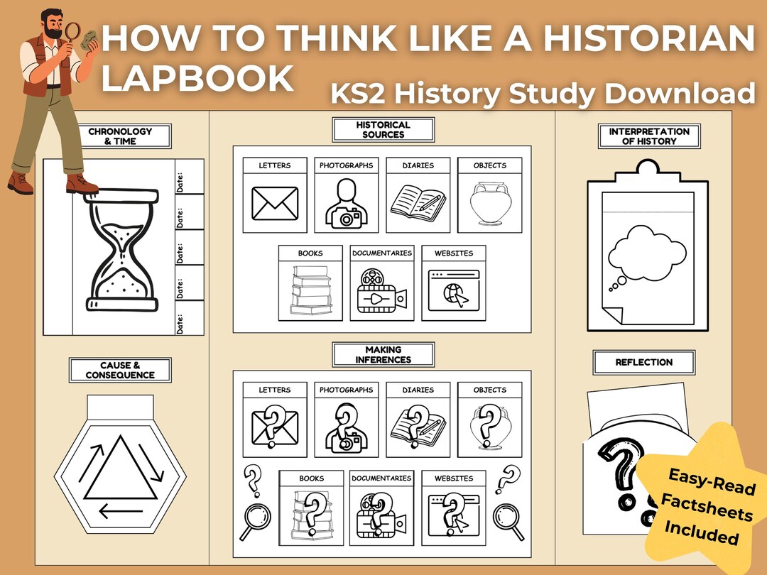 How to Think Like a Historian Lapbook KS2 | History Skills | Digital ...