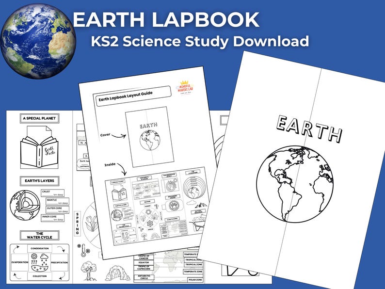 Earth Lapbook KS2 | Science Study | Printable Lapbook | Easy-read ...