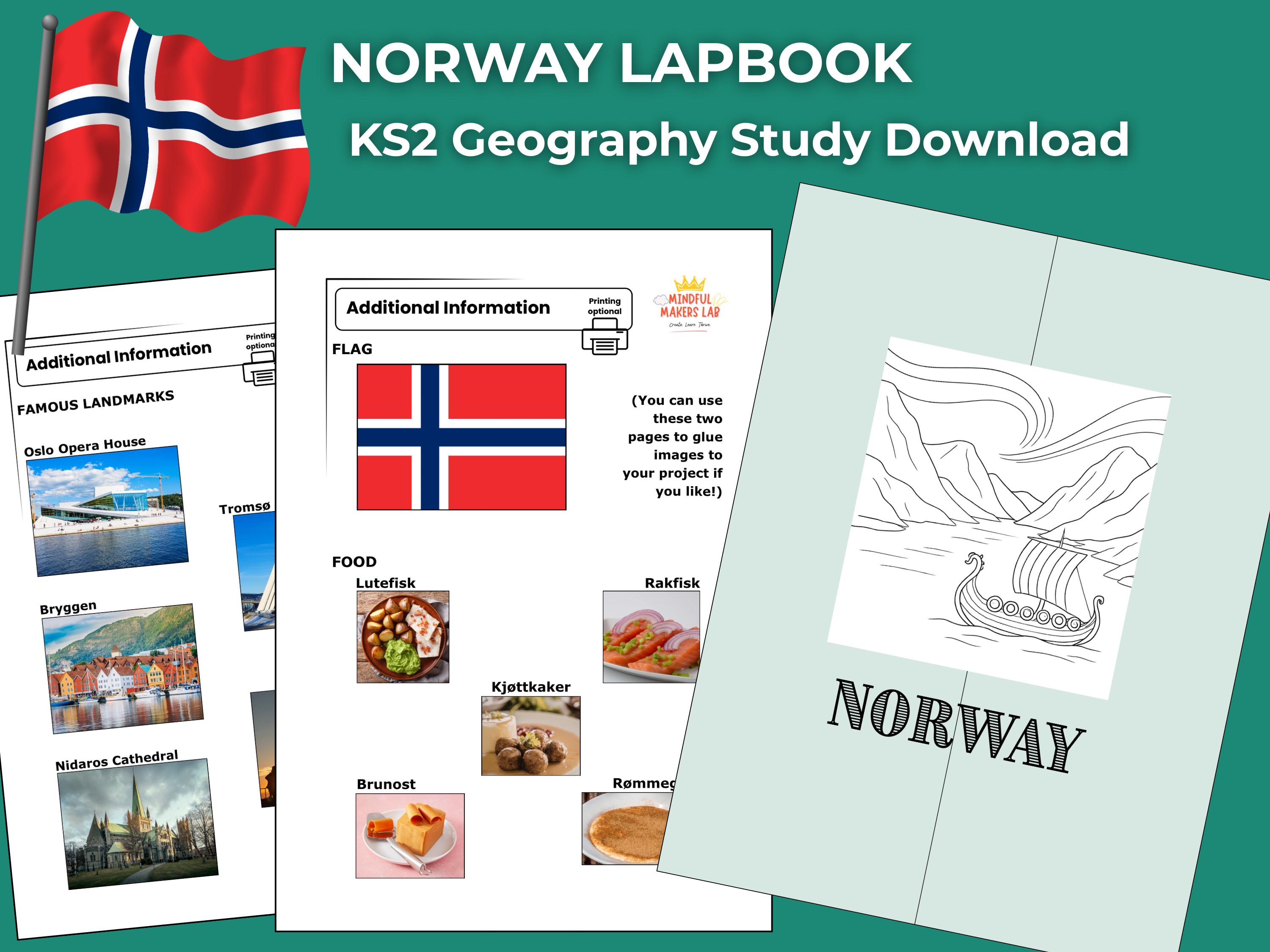 Norway Lapbook KS2 | Geography Study | Printable Lapbook | Easy-read ...