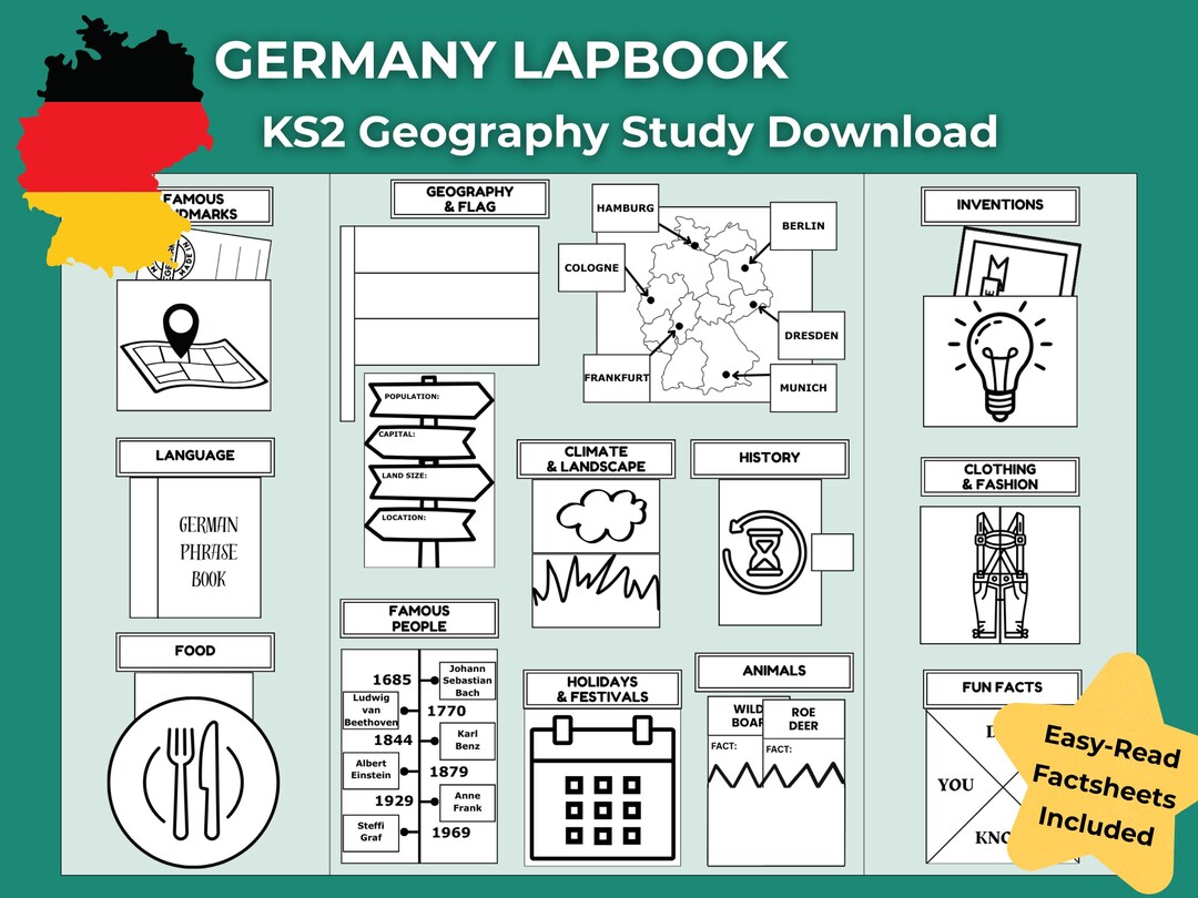 Germany KS2 Geography Pack | Printable Unit Study Lapbook - Etsy