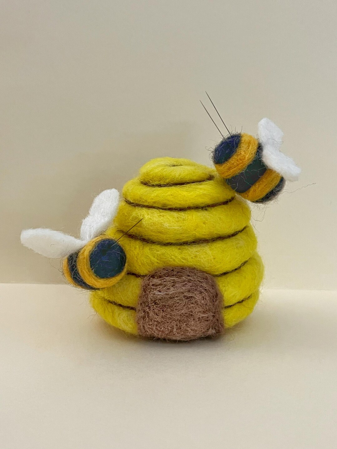 Needle Felted Bee Hive With Bees Display Sculpture - Etsy