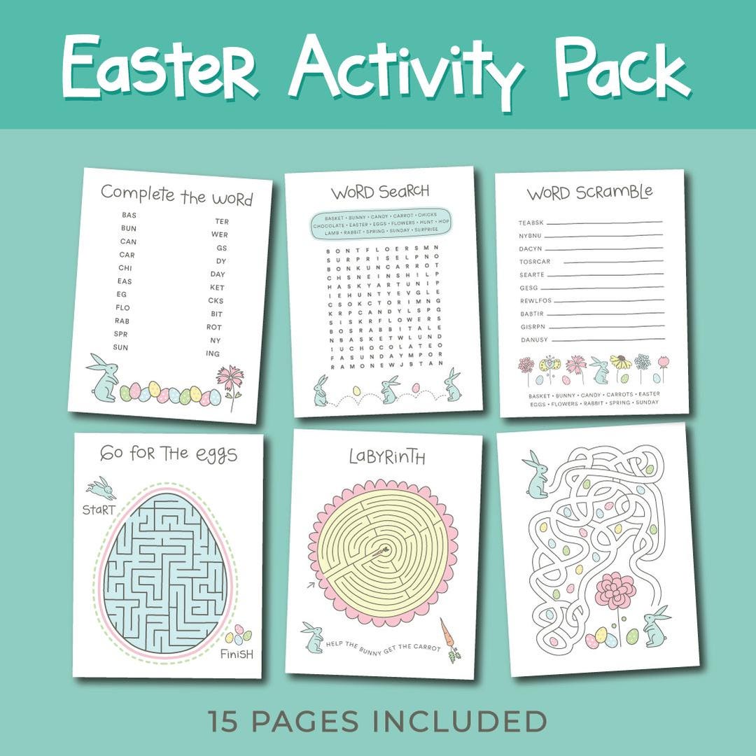 15 Easter Printable Activities - Easter Activity Pack - Play and Learn ...