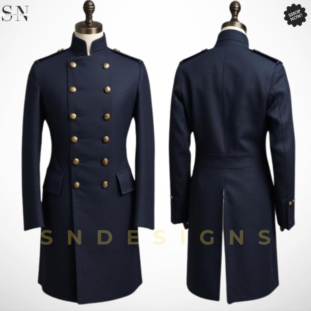 Vintage British Regency Era Military Coat Tailored Officer Style With ...
