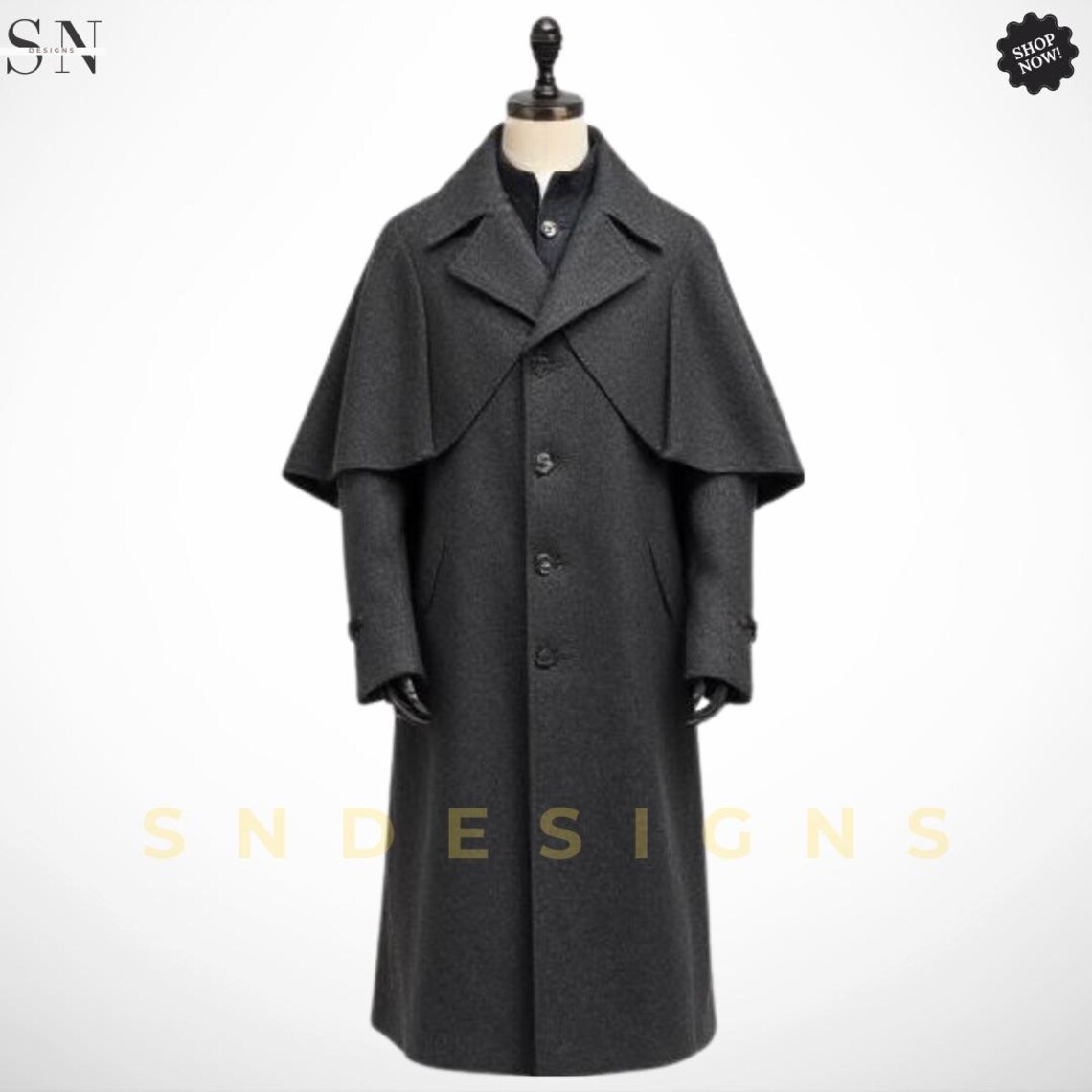 Men's Wool Blend Inverness Cloak: Victorian Steampunk Overcoat - Etsy
