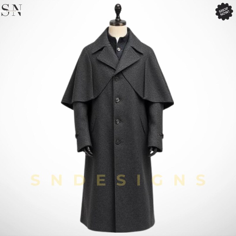Men's Wool Blend Inverness Cloak: Victorian Steampunk Overcoat - Etsy