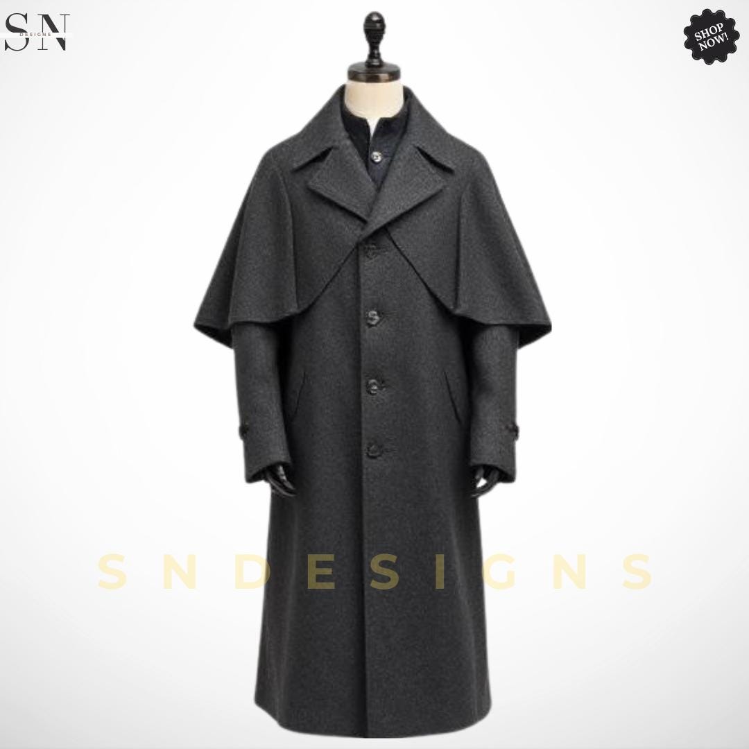 Men's Wool Blend Inverness Cloak: Victorian Steampunk Overcoat - Etsy