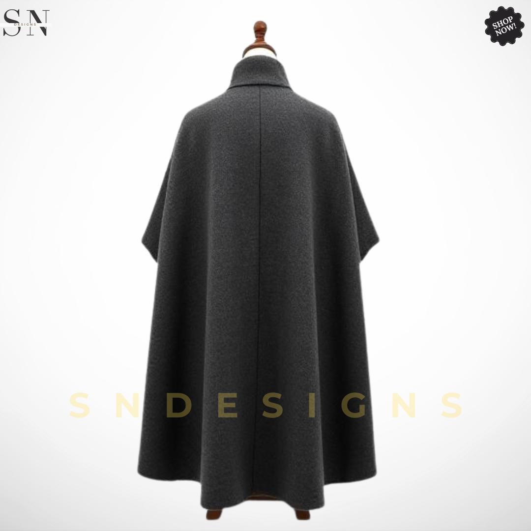 Men's Wool Blend Cloak: Victorian Buttoned Cape, Gothic Overcoat - Etsy