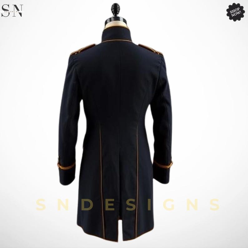 Men’s Military Tailcoat Victorian Steampunk Officer Jacket Gothic ...