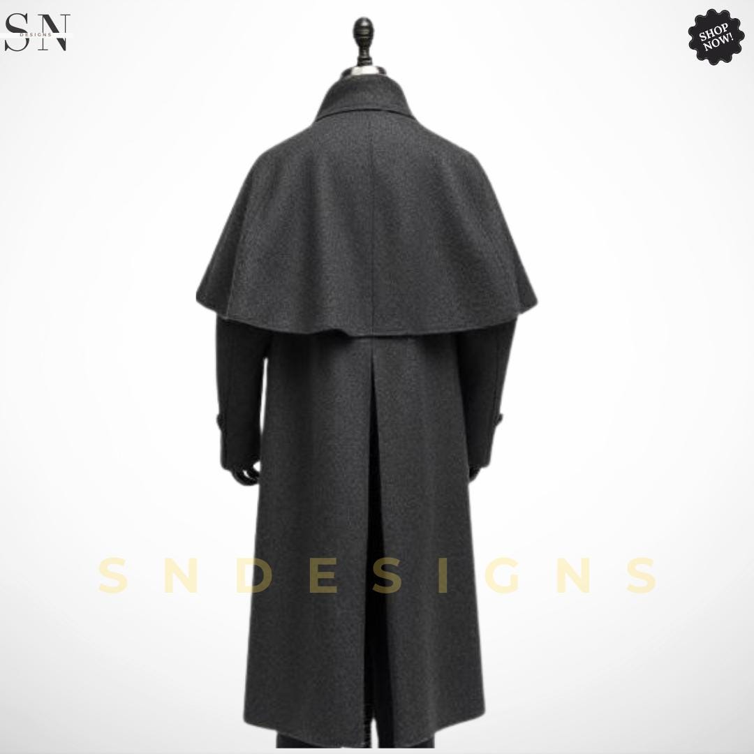 Men's Wool Blend Inverness Cloak: Victorian Steampunk Overcoat - Etsy