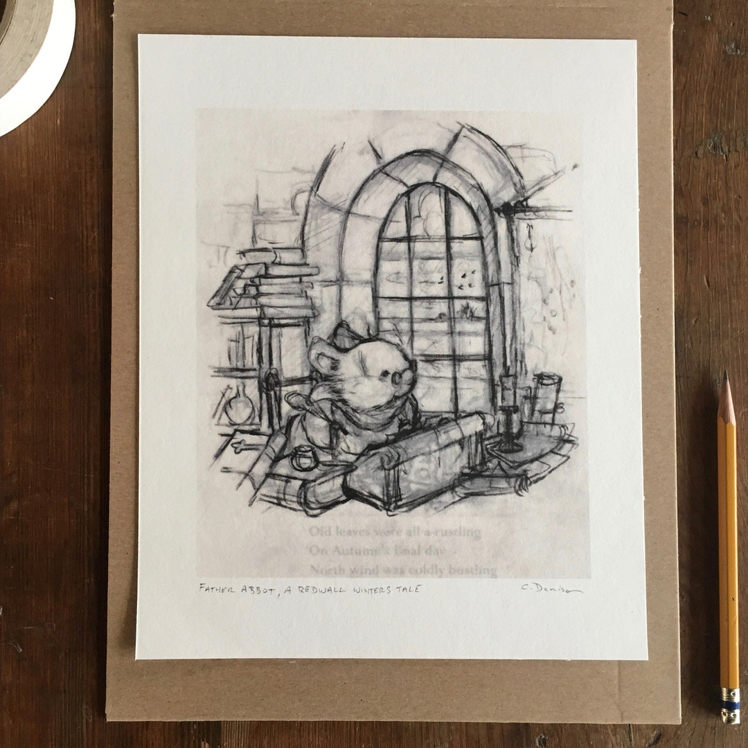 The Redwall Sketchbooks Print Series #1. Father Abbot, A Redwall Winter ...