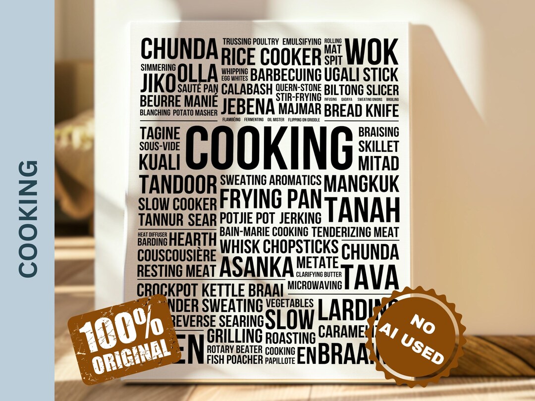 Cooking Word Art Canvas, Minimal Wall Art, Trendy Wall Art Prints ...