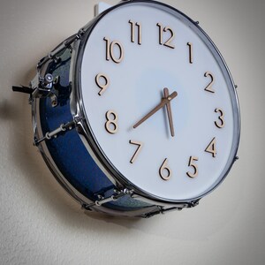 Blue Drum Wall Clock With LED Light-up Face 14-inch: Unique Musical ...