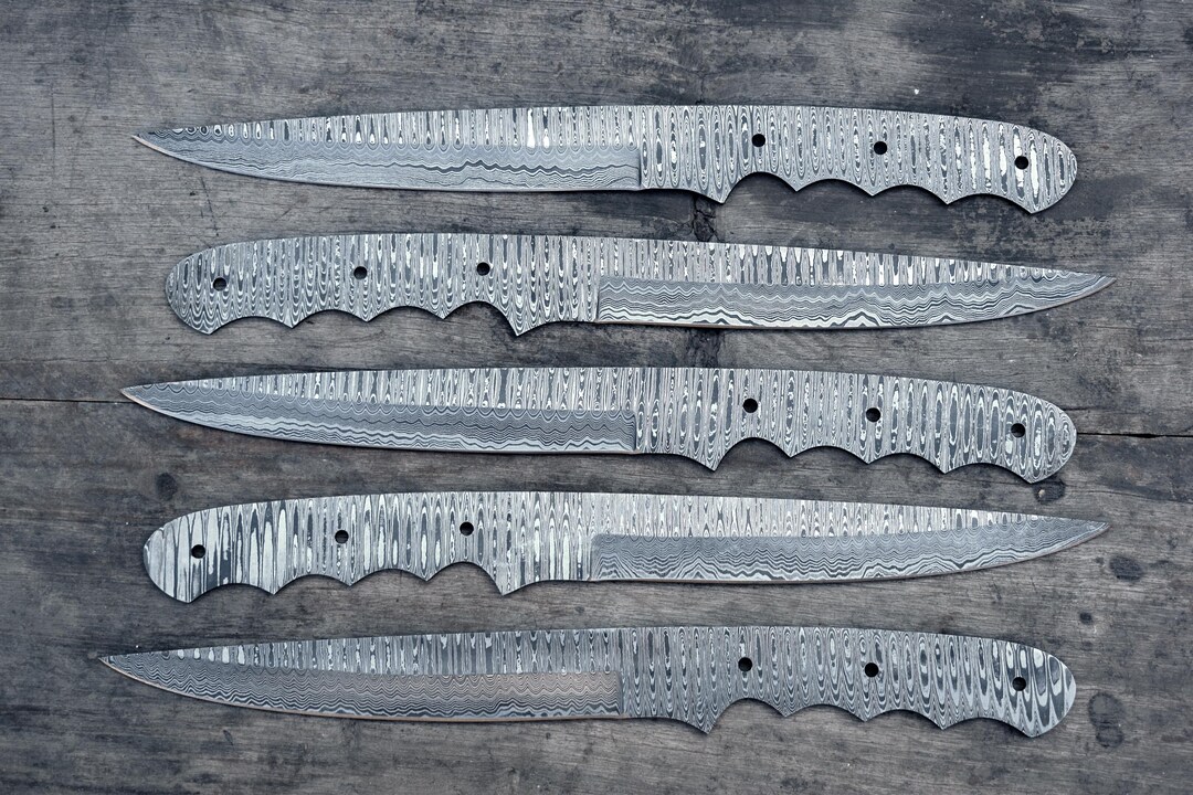 Lot of 5 Damascus Steel Fillet Knife Blank Blades for Knife Making - Etsy