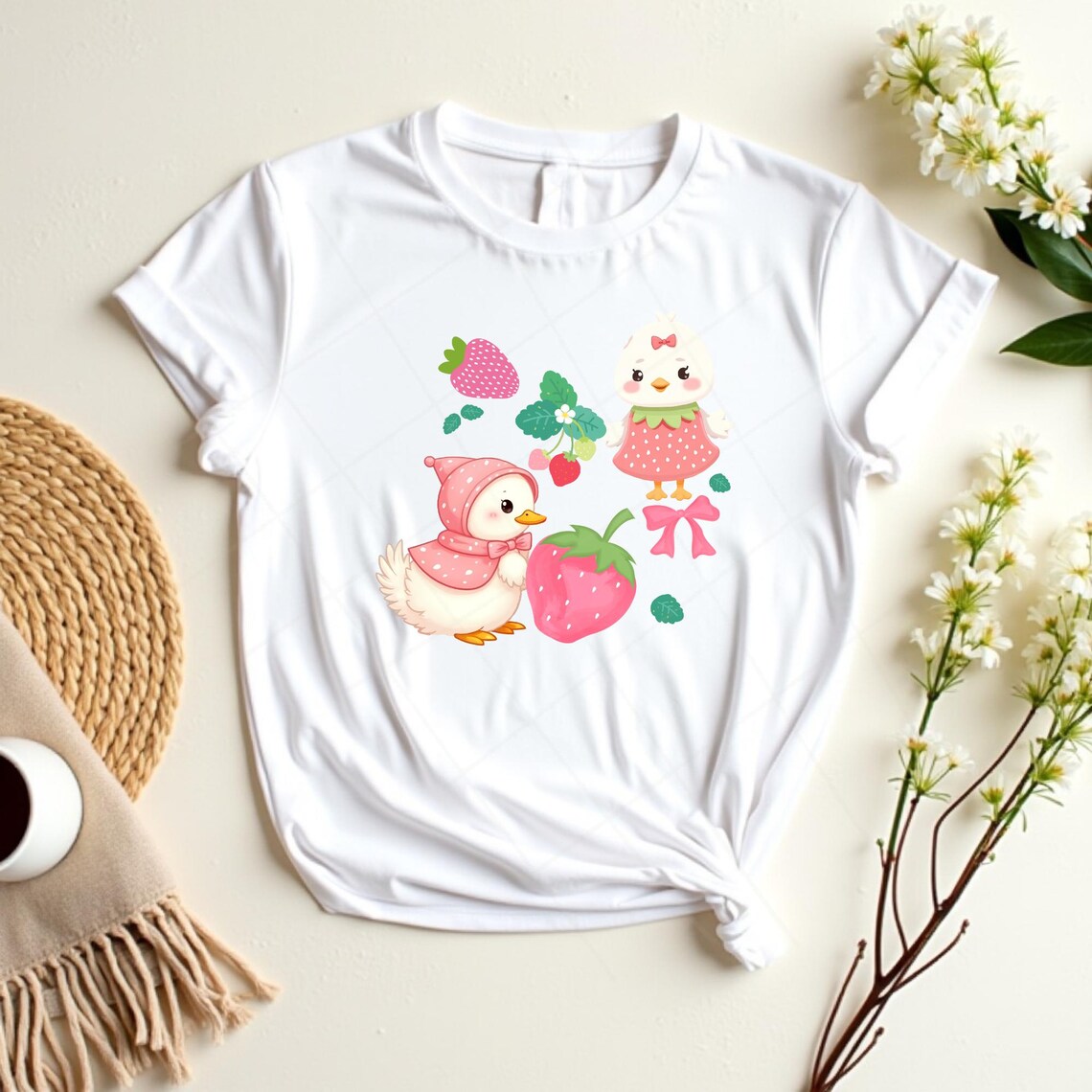 Goose Strawberry SVG PNG, Cute Cottagecore Goose, Kawaii Berry ...