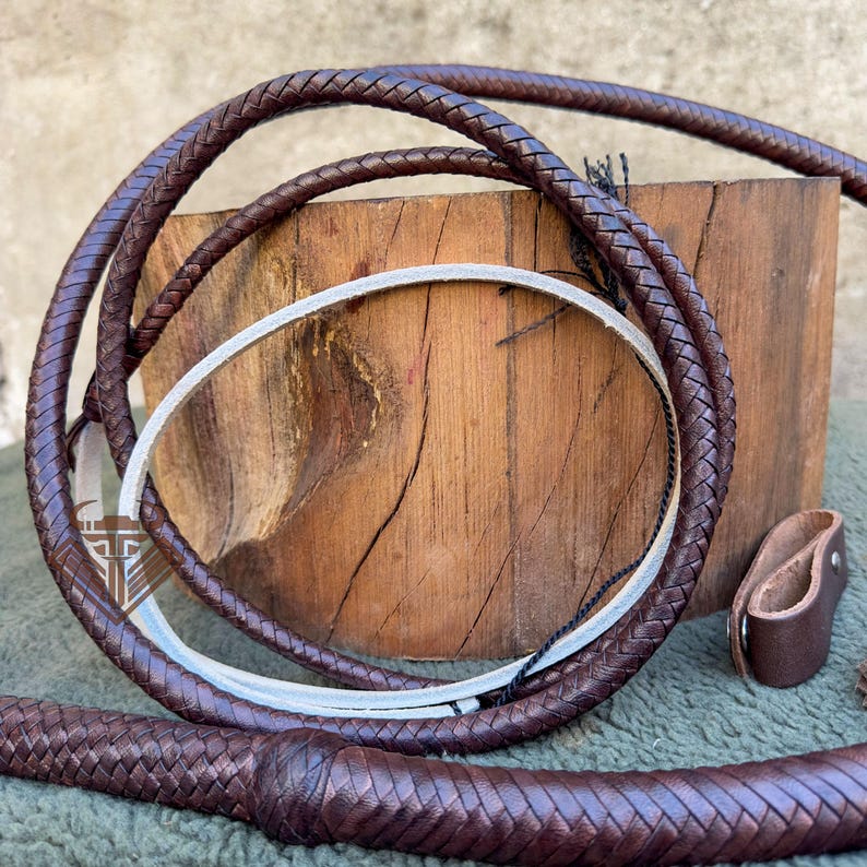 Brandy Kangaroo Leather Bullwhip – 12/16 Plaits, Professional Standard ...
