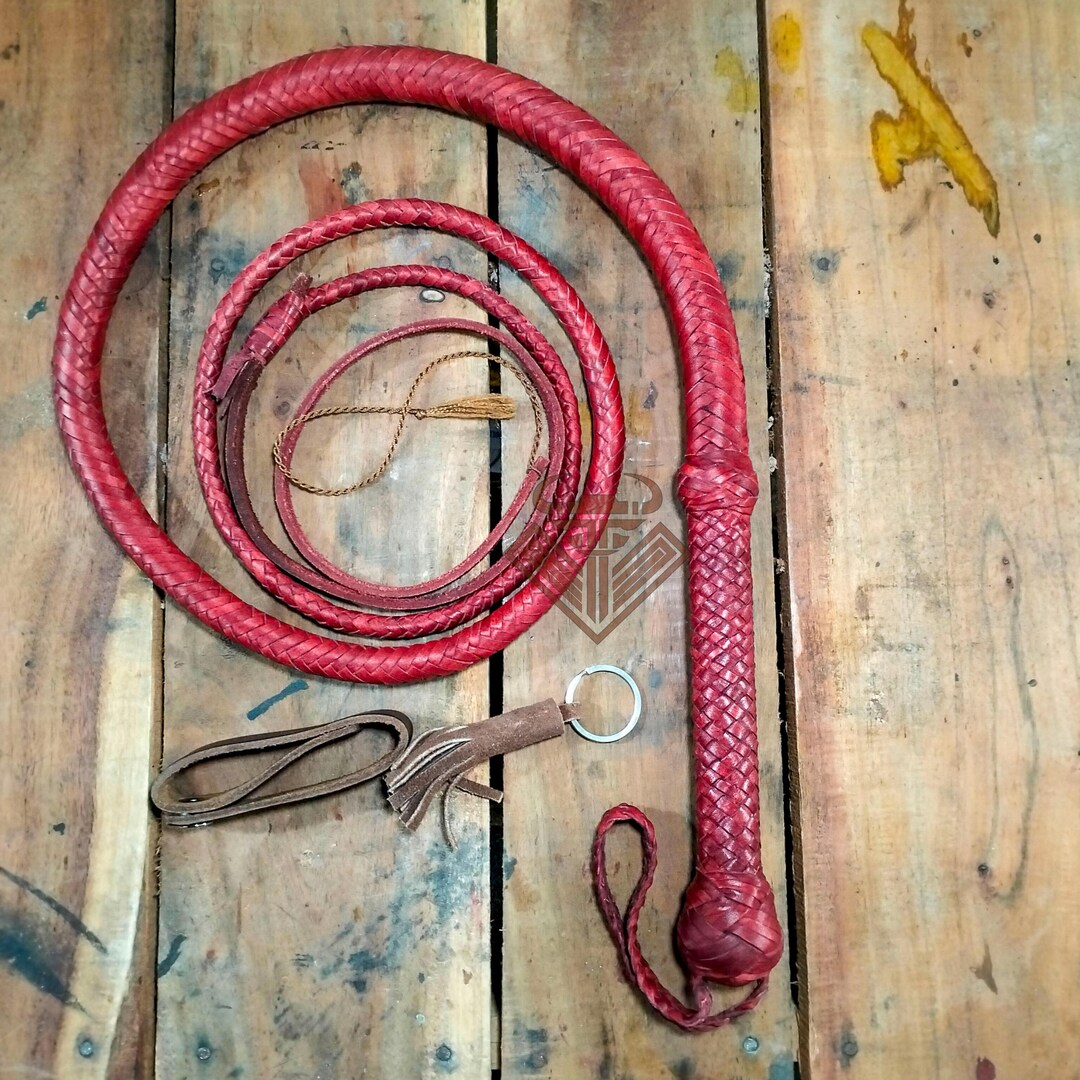 Brandy Kangaroo Leather Bullwhip With Free Whip Holster and Extra ...