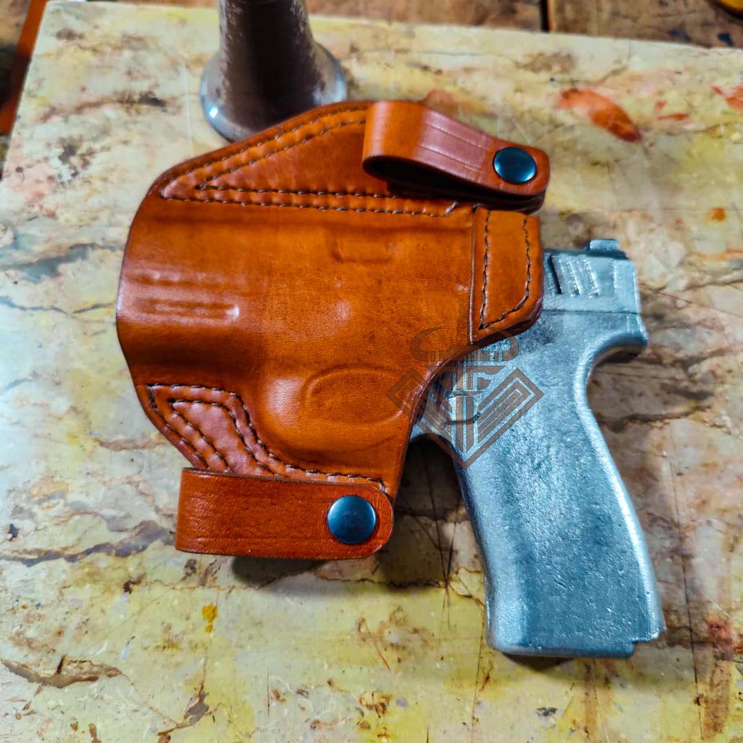 Sig Sauer Open Top IWB Leather Gun Holster- Custom Molded Snap-on ...