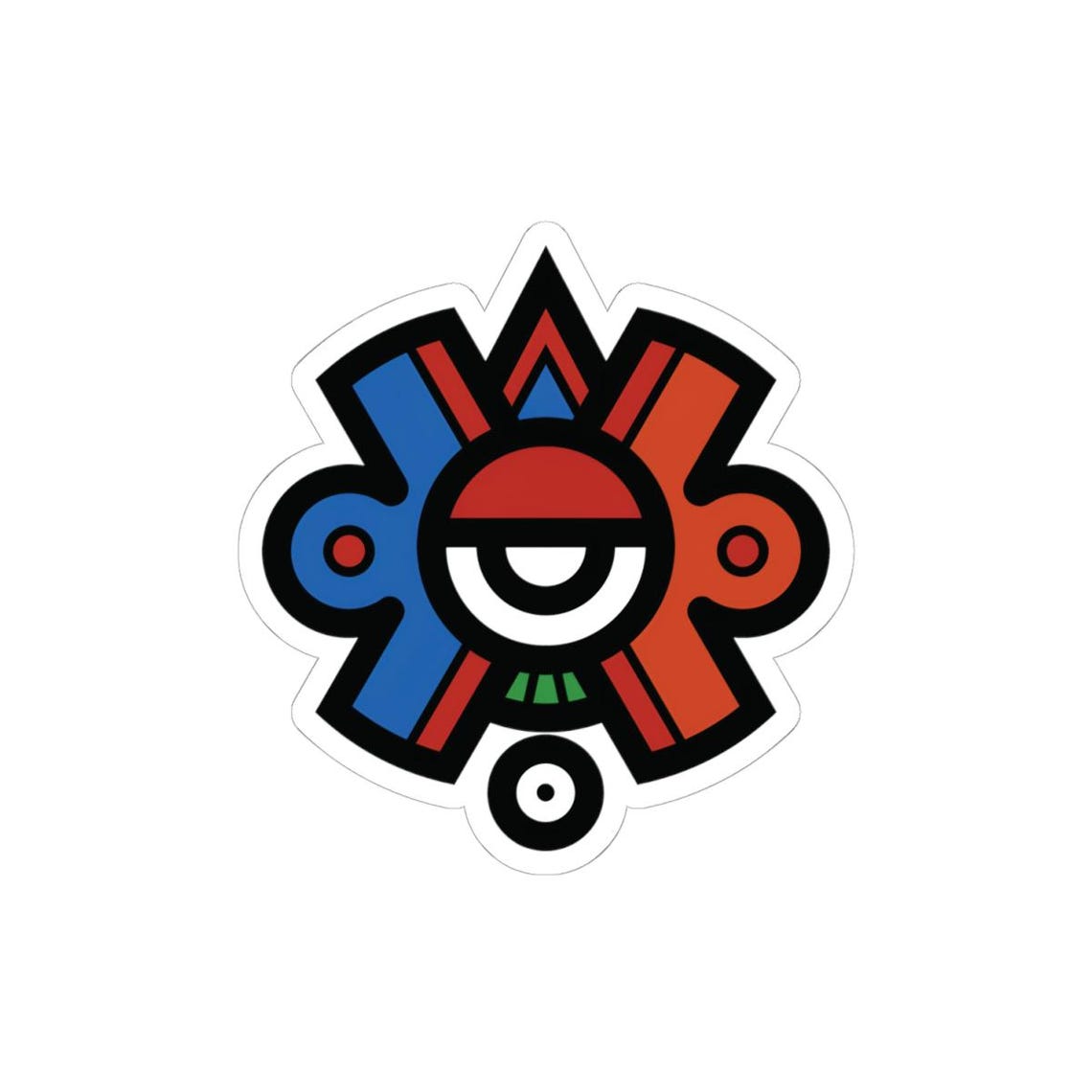 Aztec Ollin Symbol Sticker - Mesoamerican Movement Glyph - Vibrant ...