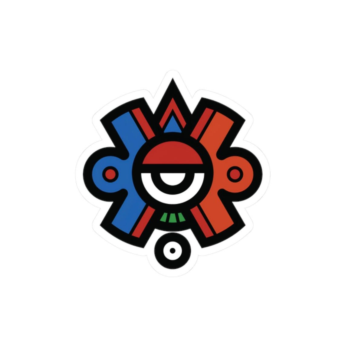 Aztec Ollin Symbol Sticker - Mesoamerican Movement Glyph - Vibrant ...